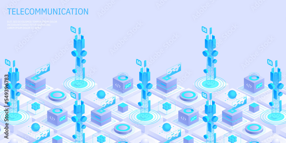 Telecommunication signal transmitter tower. Future innovative wireless ...