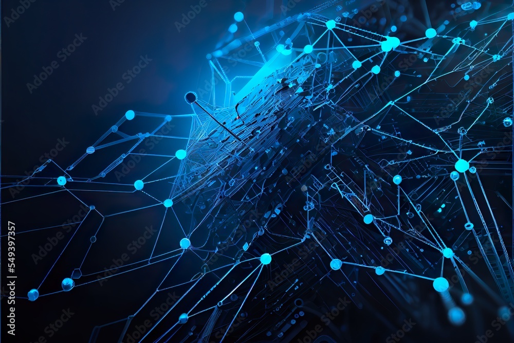 futuristic, high tech, blue background, diagram, illustration with ...