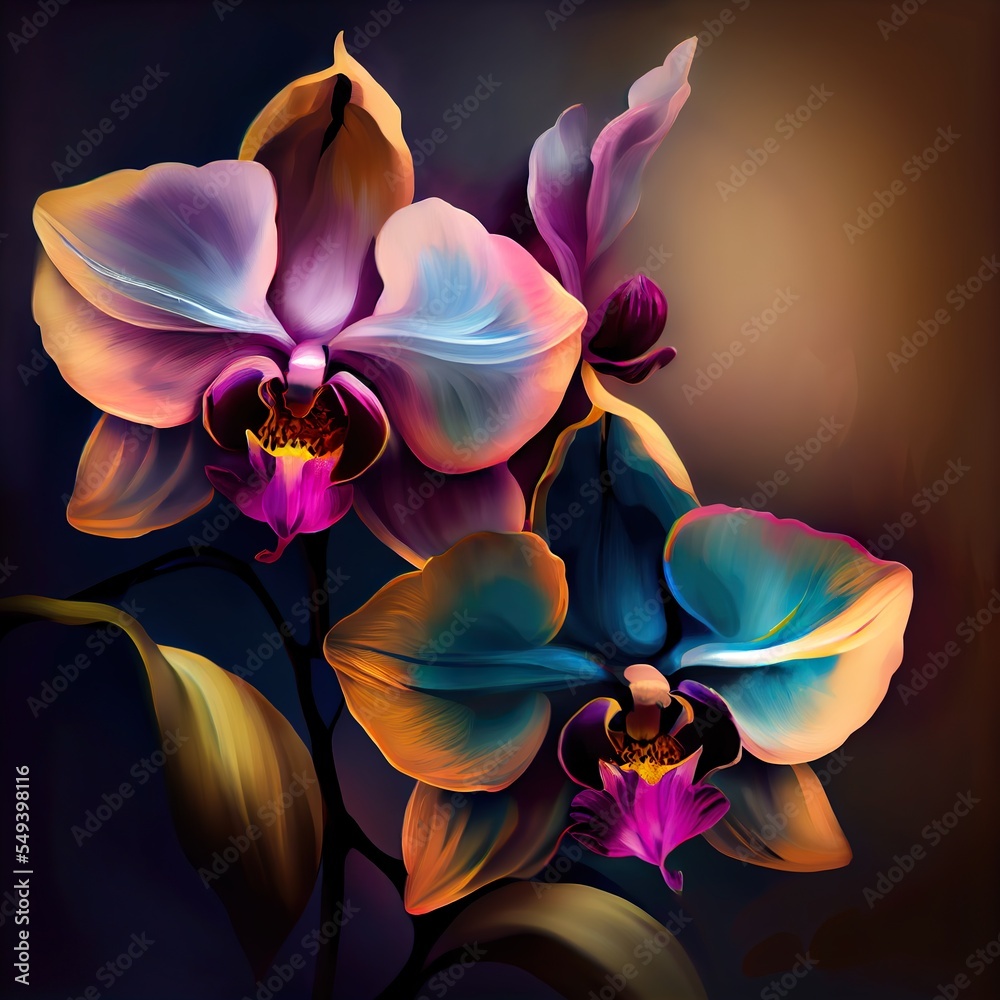Abstract Orchid Painting