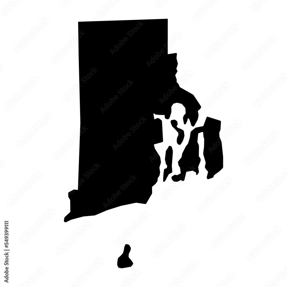 Rhode island map shape, united states of america. Flat concept symbol ...