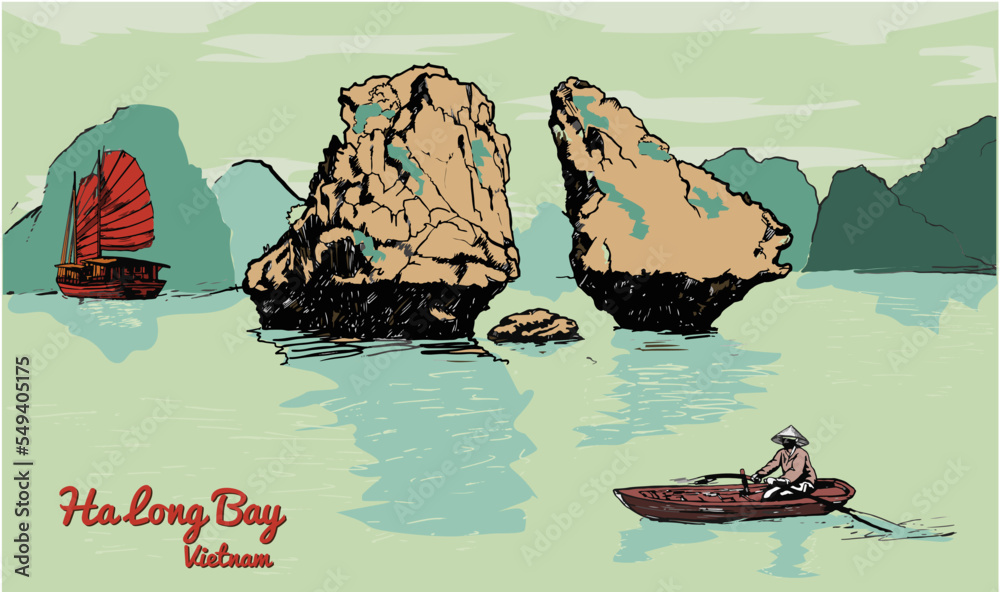 the Halong Bay, Vietnam. The wonderful Ha Long Bay (Descending Dragon ...