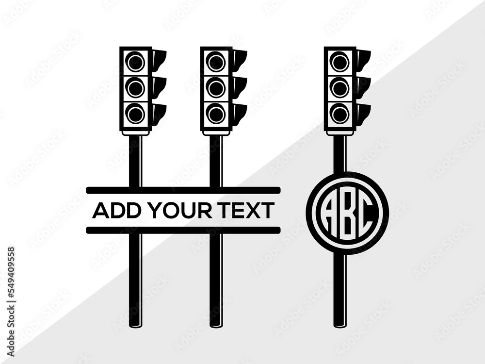 Traffic Light Svg Monogram, Road Light Svg, Signal Light Svg, Stop ...