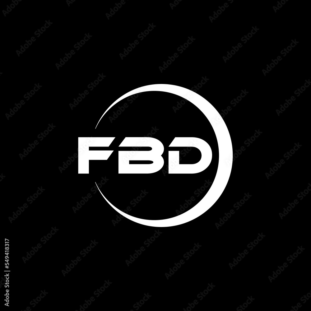 FBD letter logo design with black background in illustrator, cube logo ...