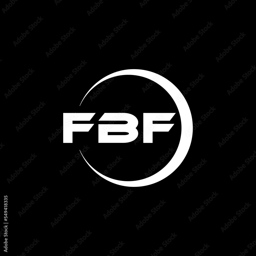 FBF letter logo design with black background in illustrator, cube logo ...