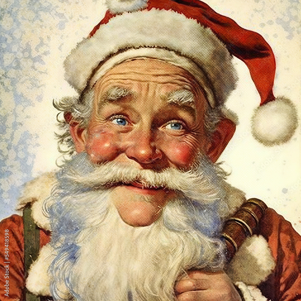 painting of a fictional vintage 1950s style santa claus , AI genrated ...