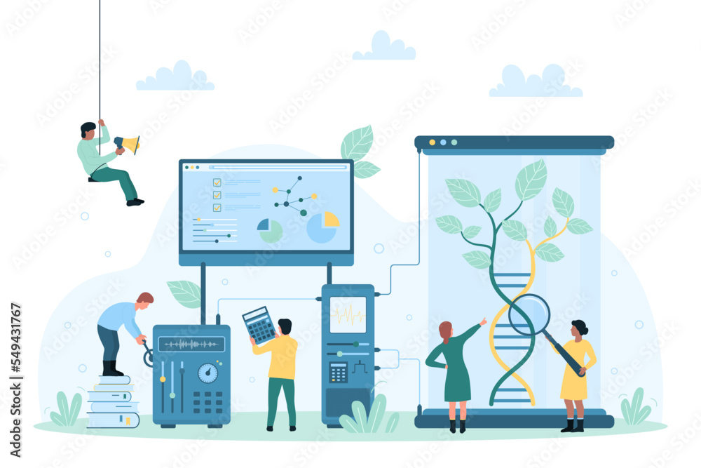 Scientific DNA research, molecular biology and biotechnology vector ...