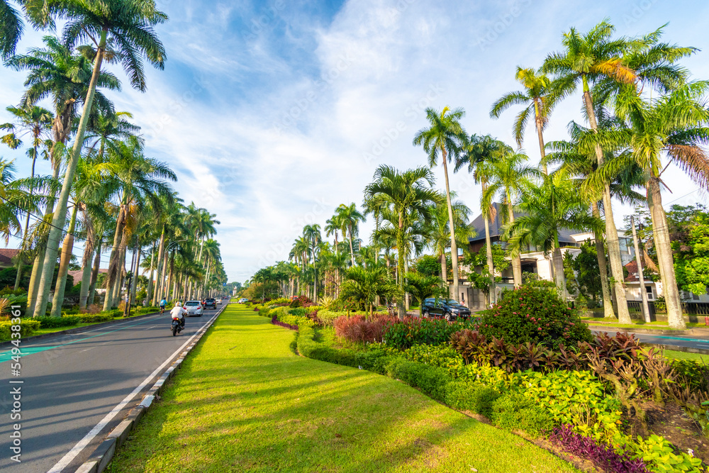 Idjen Boulevard is a landmark of Malang city with large pedestrian ...