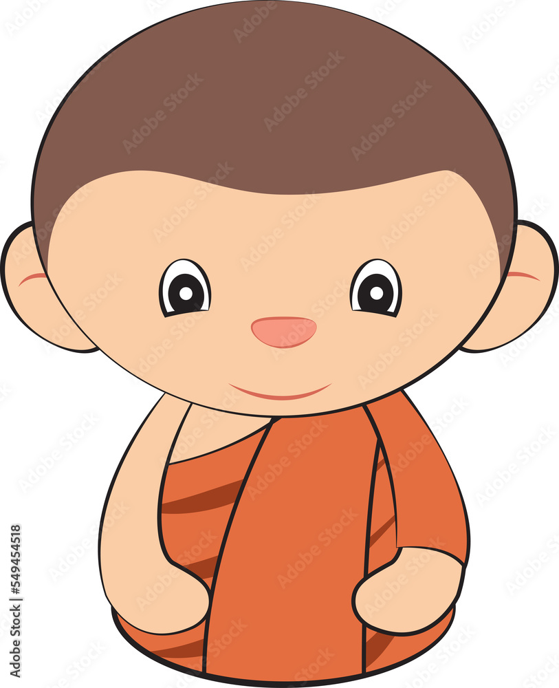 cartoon of monk Stock Illustration | Adobe Stock