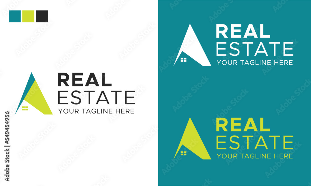 A letter Real Estate Logo. Construction Architecture Building Logo ...