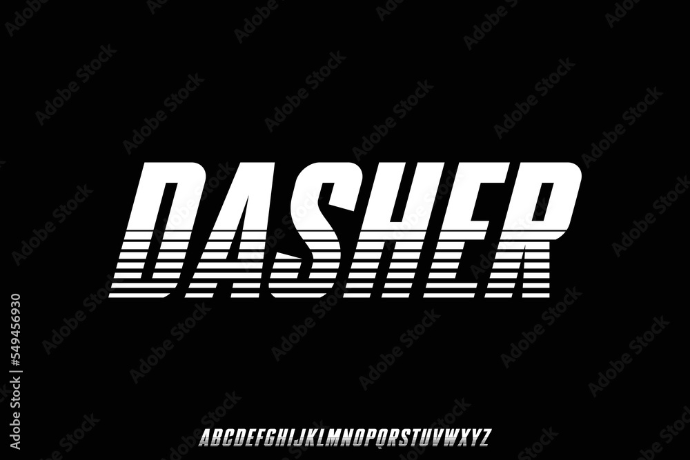 Bold condensed dasher or speed stripe font vector Stock Vector | Adobe ...