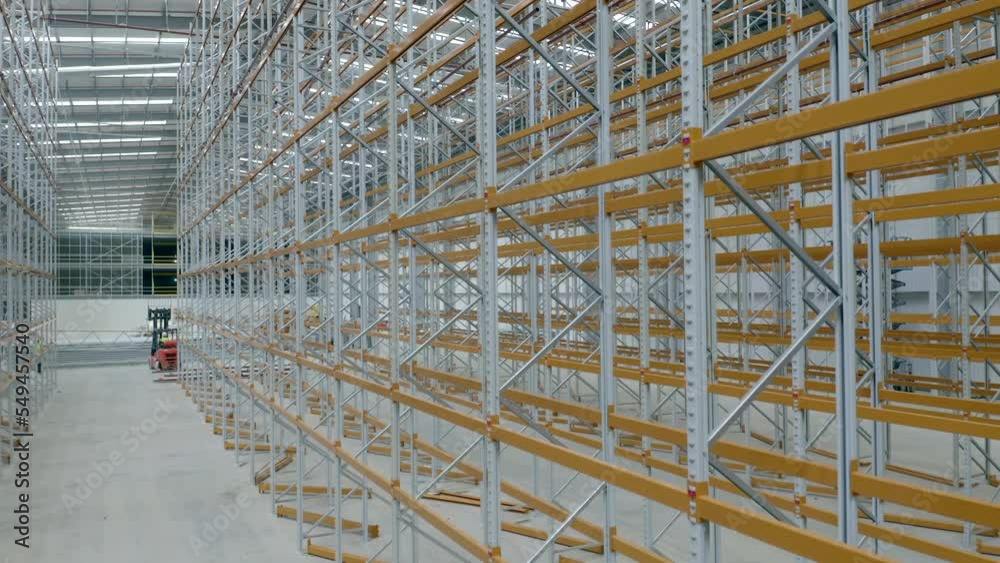 Warehouse Interior Racking System Flythrough Stock Video | Adobe Stock