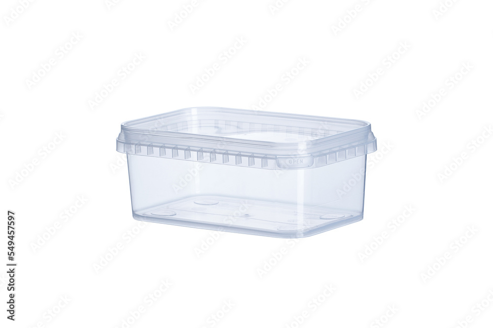 transparent plastic rectangular container with transparent lid - 500 ml ...