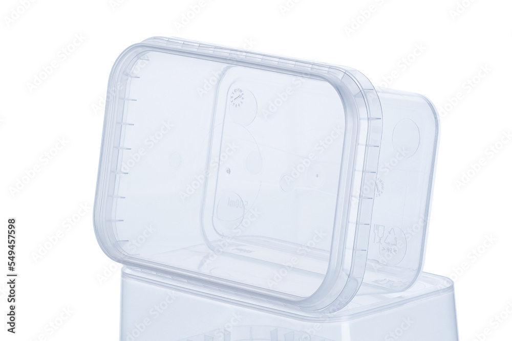 transparent plastic rectangular container with transparent lid - 500 ml ...