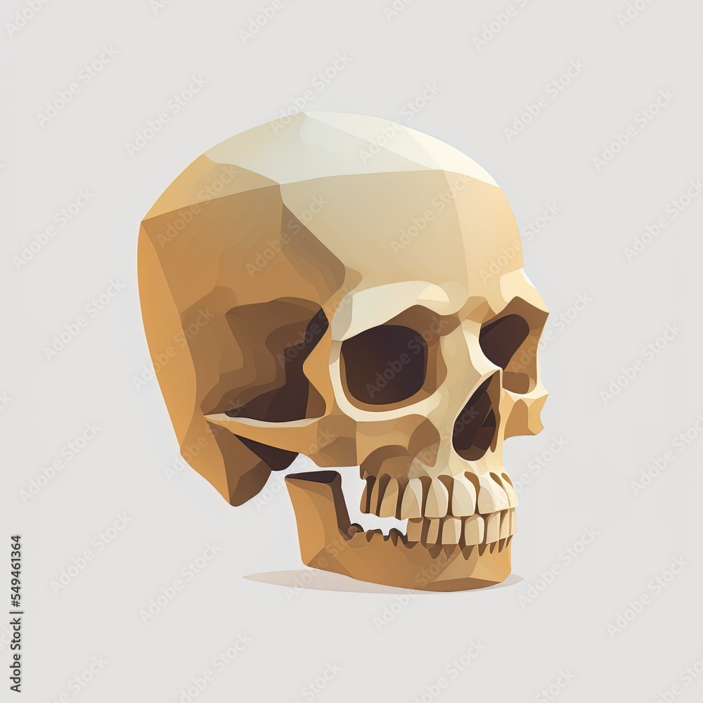 Skull face emoji, dead emoticon, 3d rendering Stock Illustration ...