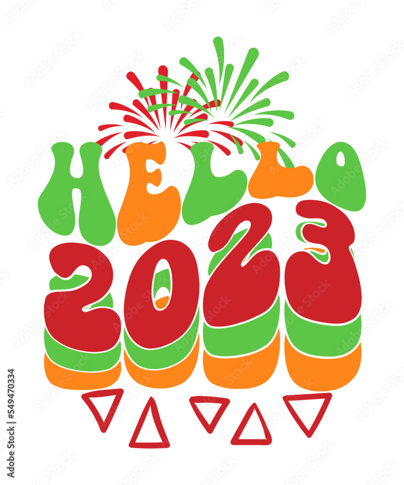 Groovy New Years SVG, Retro New Years SVG Bundle, New Years Svg, 2023 ...