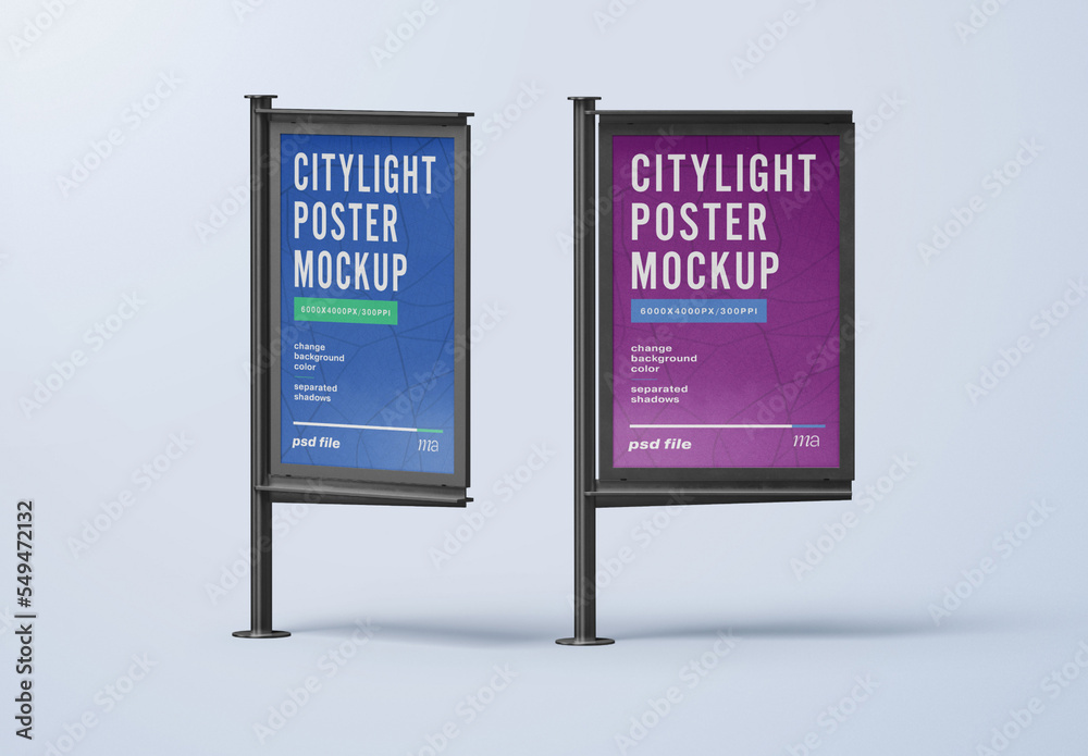 Citylight Poster Mockup Stock Template | Adobe Stock