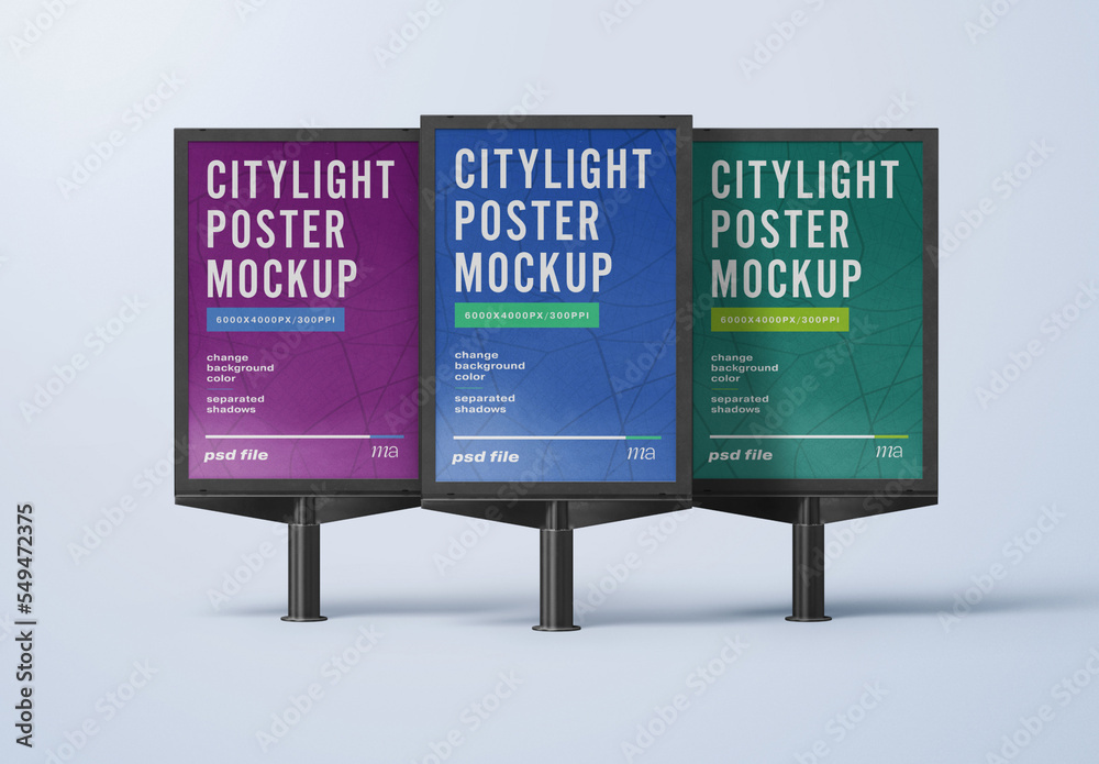 Citylight Poster Mockup Stock Template | Adobe Stock
