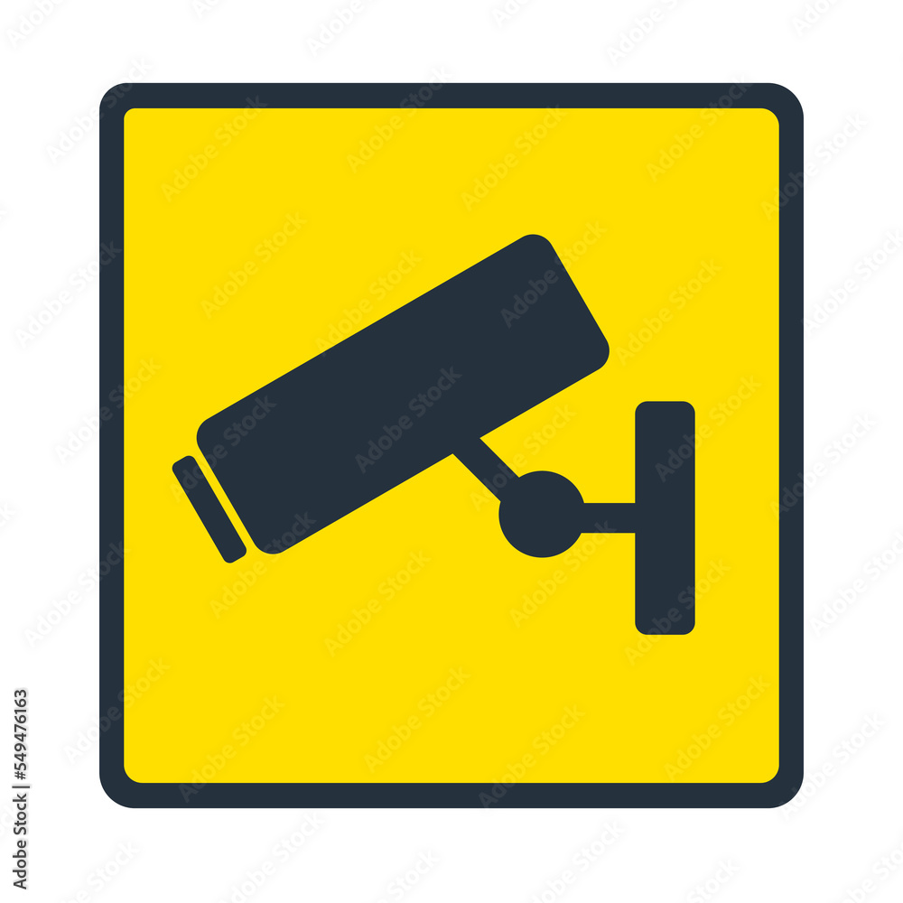 cctv sign, security camera stickers, video surveillance camera icons ...