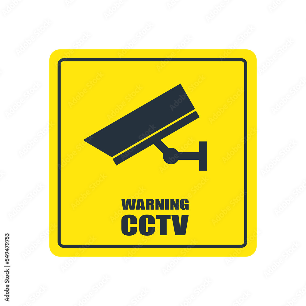 cctv sign, security camera stickers, video surveillance camera icons ...