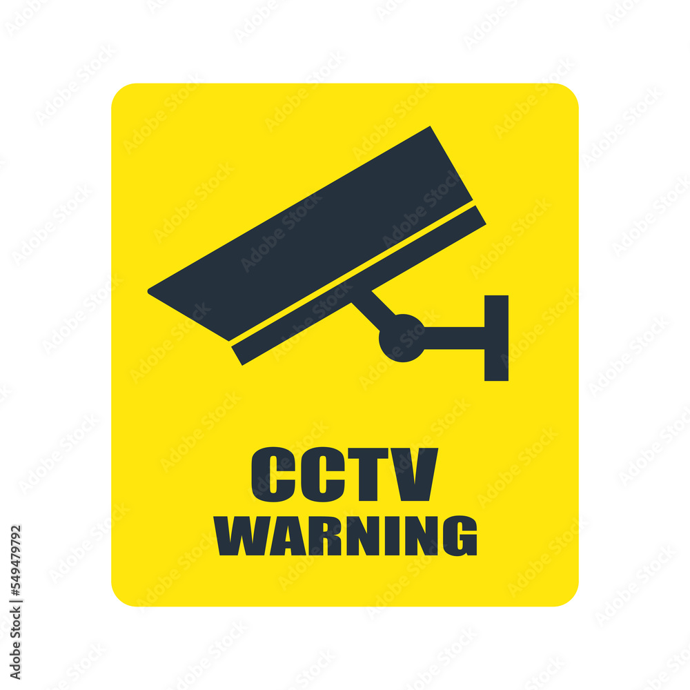 cctv sign, security camera stickers, video surveillance camera icons ...