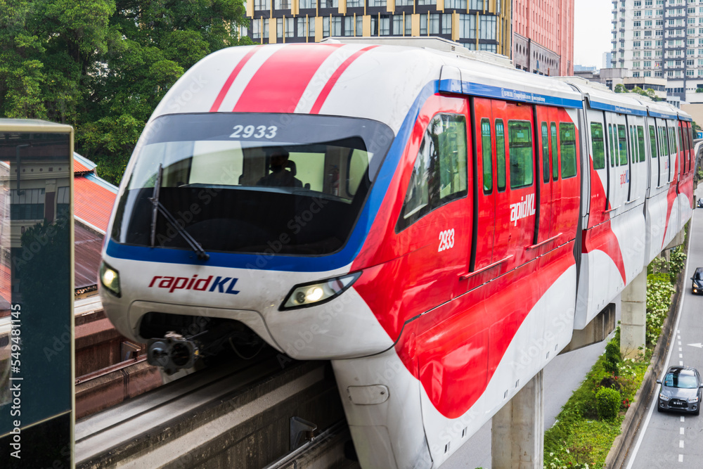 Kuala Lumpur, Malaysia - November 2022: Rapid KL Monorail in the Kuala ...
