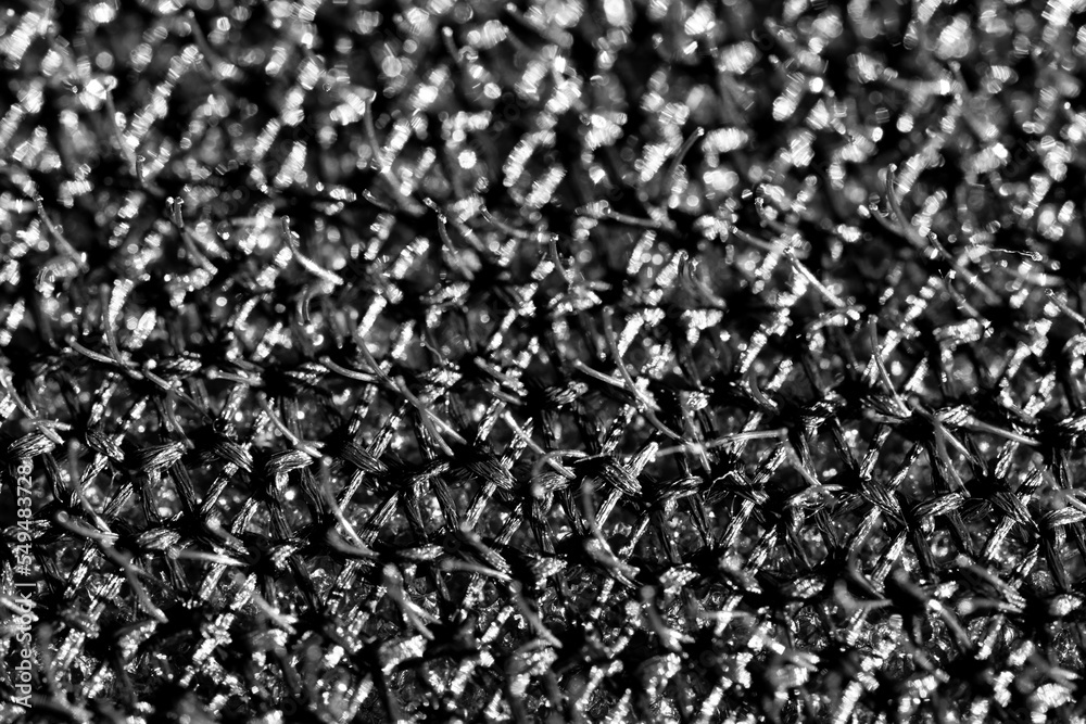 Abstract black background with metallic wire textile textures Stock ...