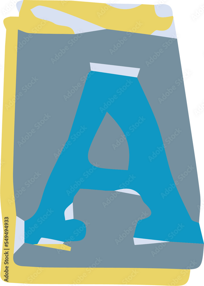 Magazine Cutout Alphabet Letter A, Ransom Note Letter A, Uppercase ...