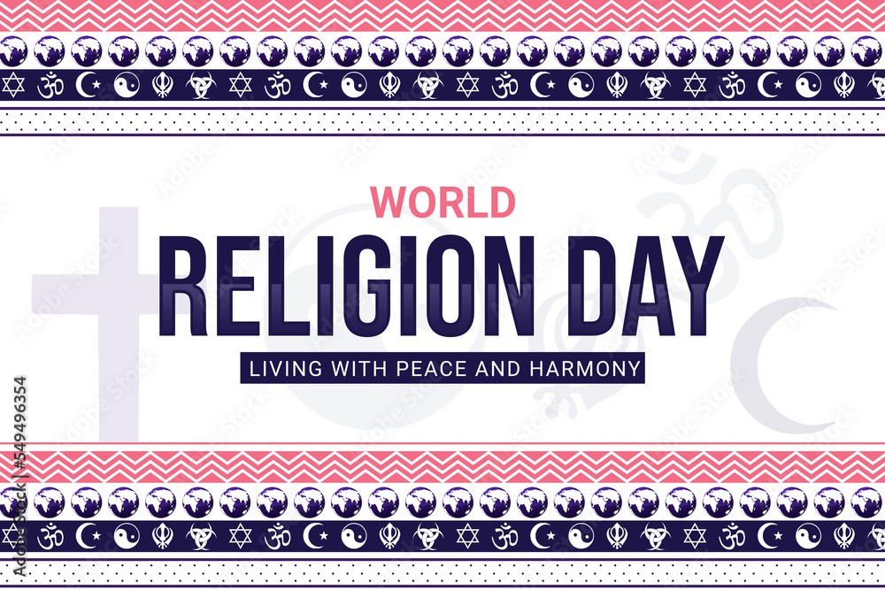 World Religion day background with wisdom typography and traditional ...