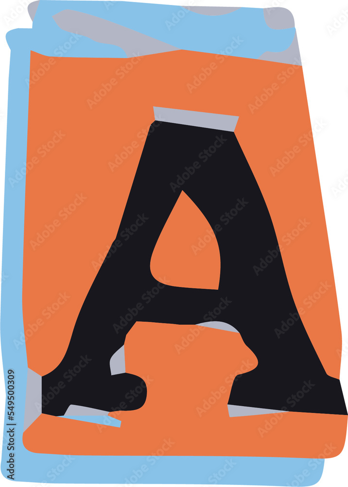Magazine Cutout Alphabet Letter A, Ransom Note Letter A, Uppercase ...