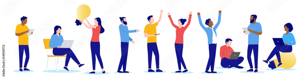 Casual office people vector set - Collection of flat design characters ...