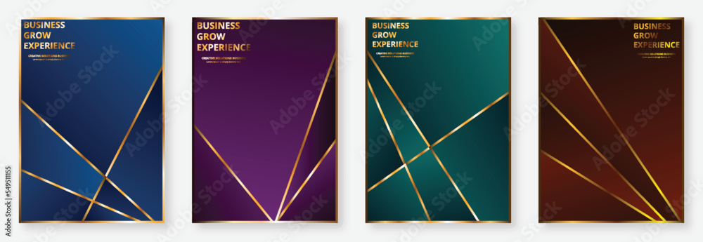 Technology cover background design set. Luxury, gold. Vector tech ...