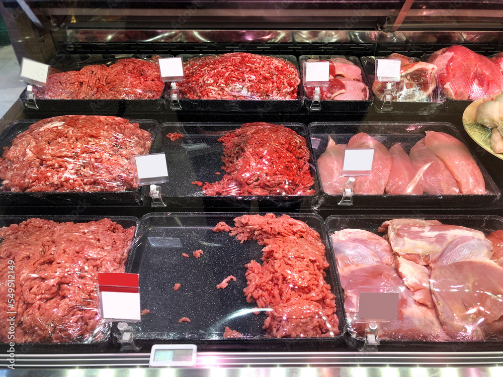 packet of meat at the supermarket. Stock Photo | Adobe Stock