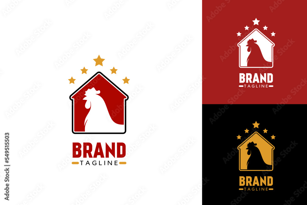 Nice chicken house logo that can be seen from a distance vector de ...