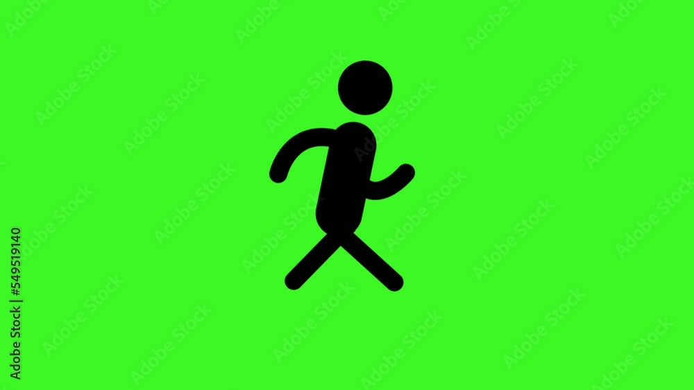 Icon Man Running animation. 2D Figure Cartoon Animations. green ...