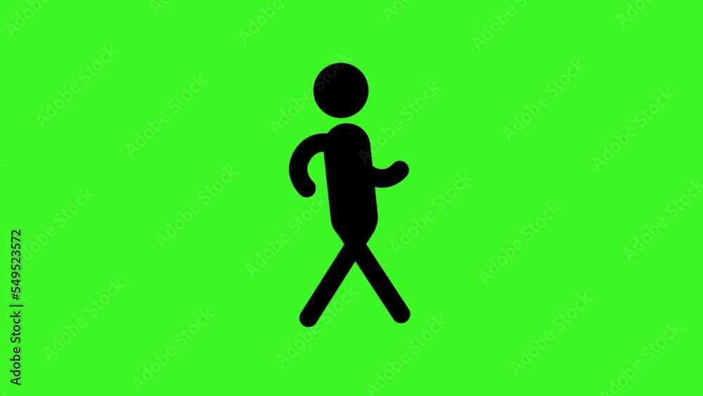 Icon Man Running animation. 2D Figure Cartoon Animations. green ...