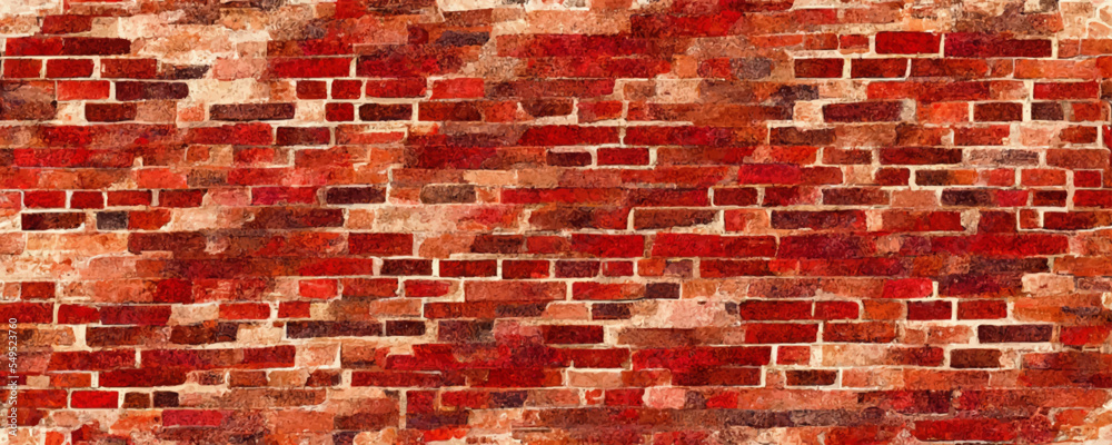 Red brick wall texture Seamless pattern Stock Vector | Adobe Stock