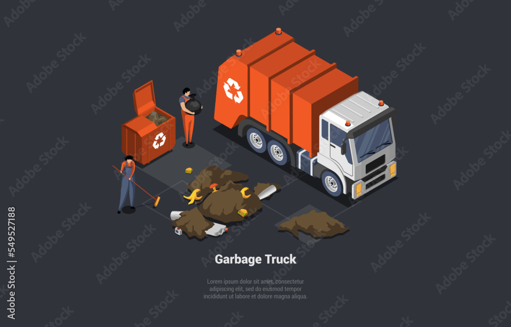 Zero Waste, Recycling Garbage Concept. Characters Collecting, Sorting ...