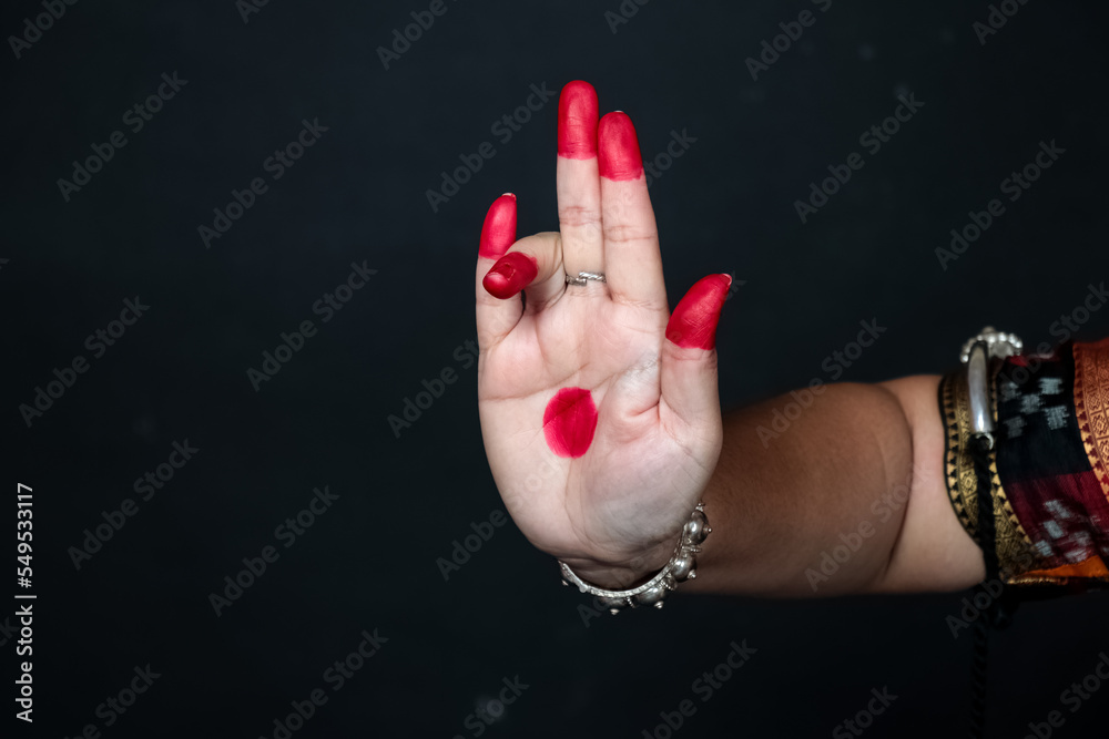 Close up of Hand gestures of an Odissi dancer. Indian classical dance ...