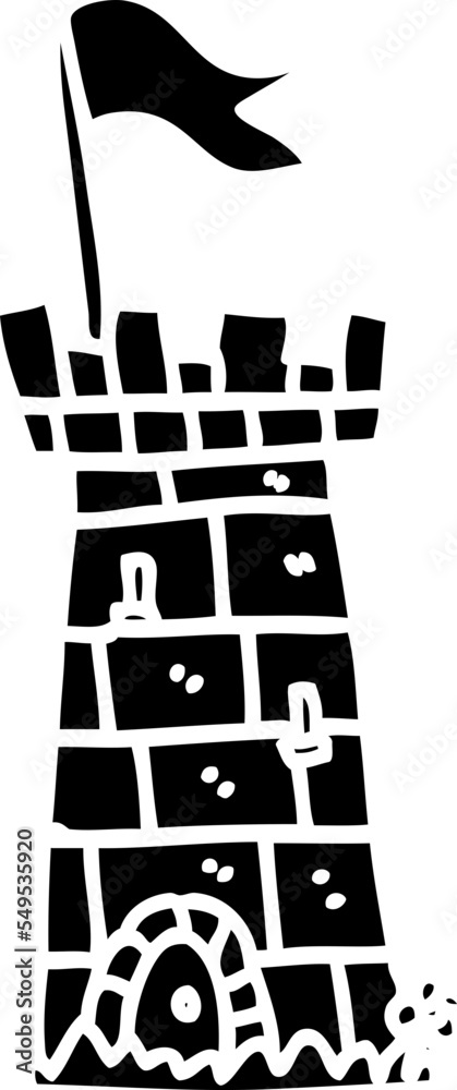 outline cartoon castle tower Stock Vector | Adobe Stock