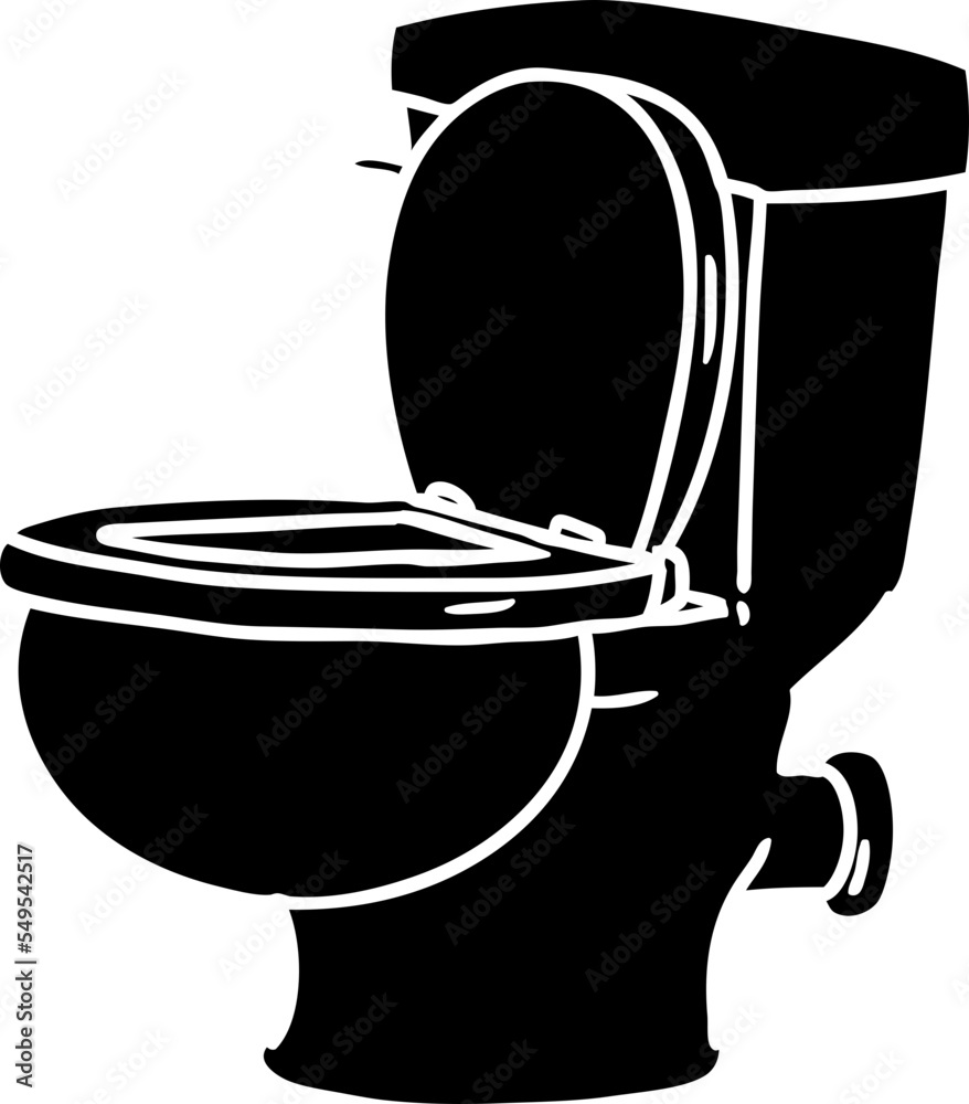 outline of a bathroom toilet Stock Vector | Adobe Stock