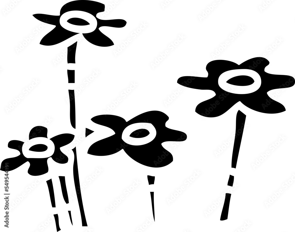 outline of a flowers Stock Vector | Adobe Stock