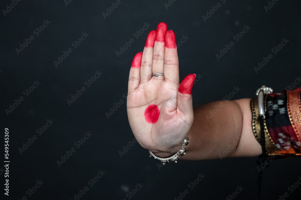 Close up of Hand gestures of an Odissi dancer. Indian classical dance ...