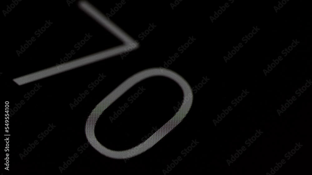 Number running on digital black screen. Numbers that run across a ...