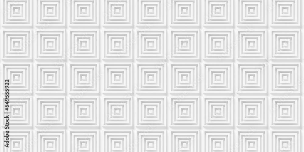 Grid Array Of Offset Multiple Nested White Rectangular Frames