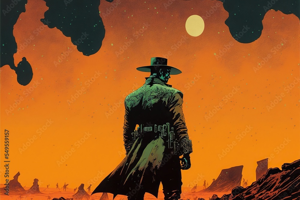 The gunfighter and the alien. Epic western style character design ...