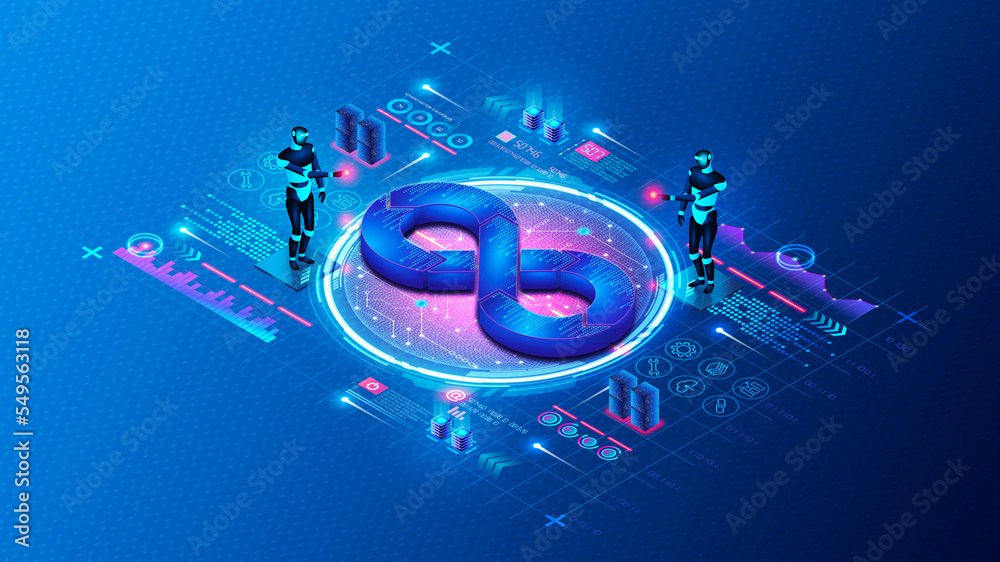 Machine Learning Operations Concept Mlops 3d Illustration Stock