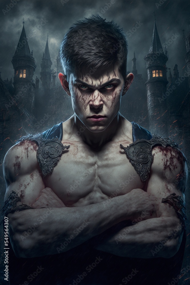 Hyper realistic illustration vampire man Stock Illustration | Adobe Stock