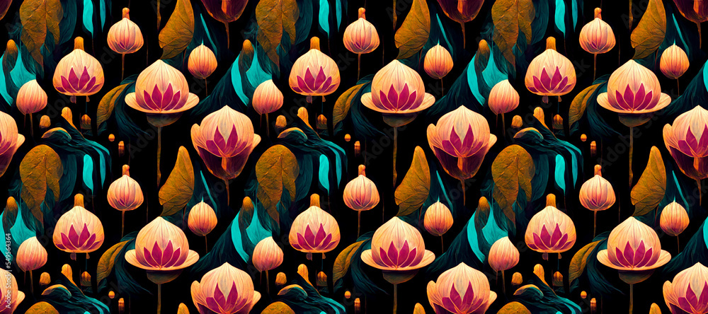 lotus flowers on an elegant background, beautiful lotus flowers in a ...