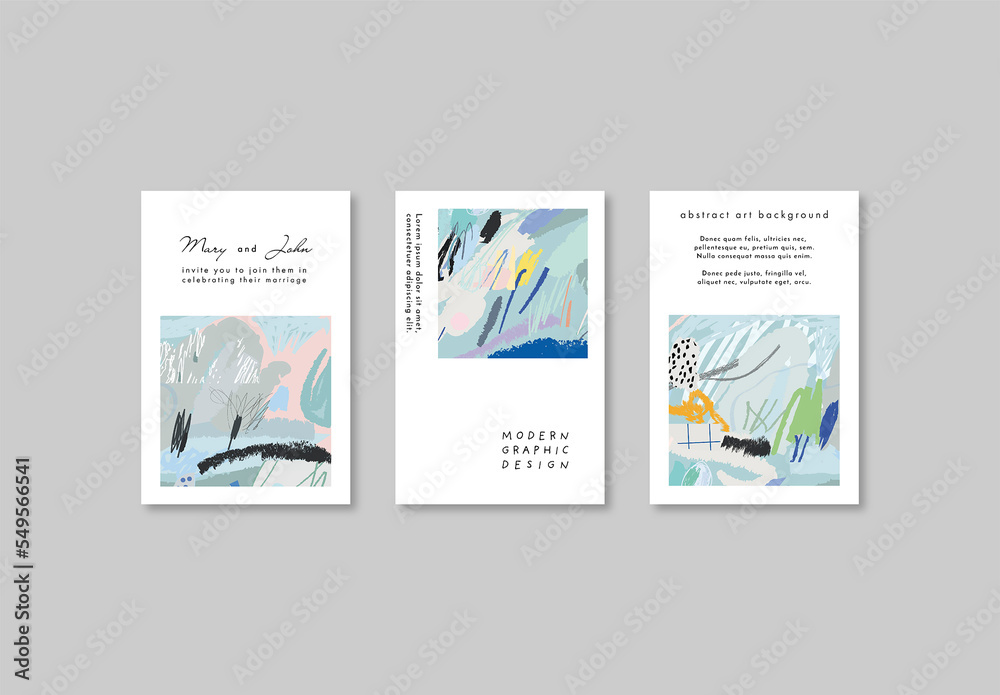 Abstract Artistic Cards Layout Stock Template | Adobe Stock