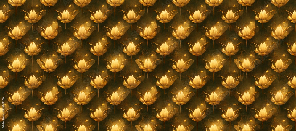 lotus flowers on an elegant background, beautiful golden lotus flowers ...